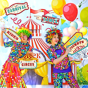 20 Pieces Carnival Decorations Circus Theme Party Directional Signs Carnival Party Signs Welcome to The Circus for Kids Carnival Birthday Party Decorations Supplies