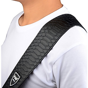 Serpentine Adjustable length Guitar Strap, PU Leather Strap For Electric Guitar, Acoustic Guitar and Bass