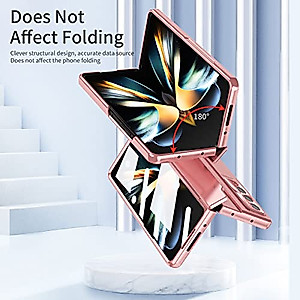 Armor Case for Samsung Galaxy Z Fold 3 5G with Wireless Charging,360 Protection Built-in Screen Protector Dustproof Shockproof Case Cover Compatible with Samsung Galaxy Z Fold 3 5G(Rose Gold)