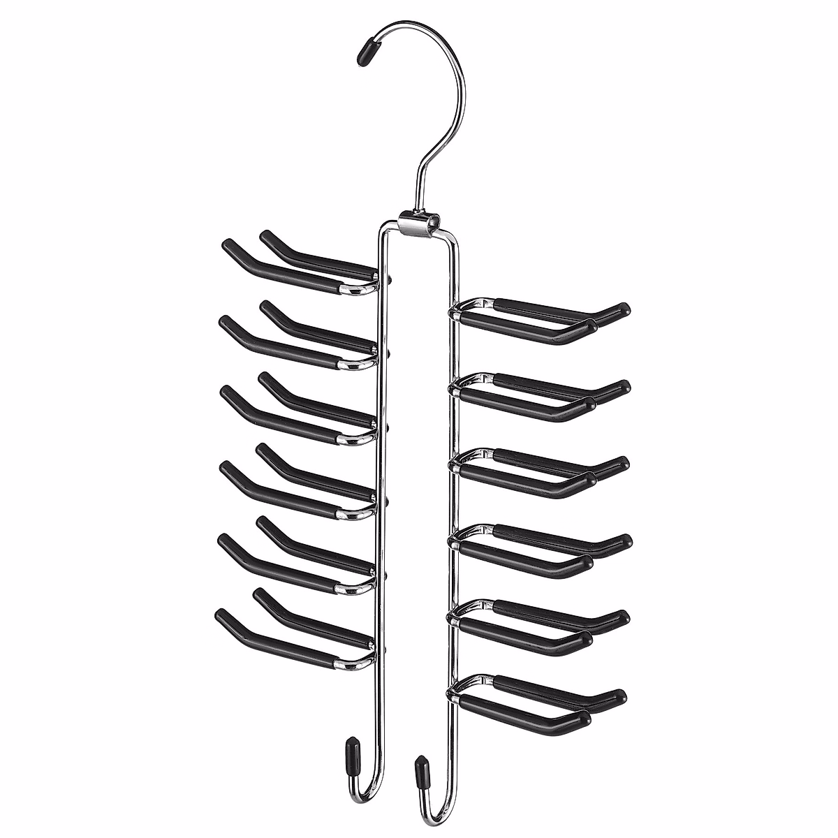 Whitmor Swivel Tie Hanger with Belt Loops Chrome / Black