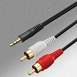 Ruaeoda RCA Aux Audio Cable 50 Feet, 3.5mm Aux to 2RCA Male Stereo Audio Y Cable