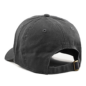 The Hat Depot Unisex Blank Washed Low Profile Cotton and Denim Baseball Cap Hat (Charcoal)