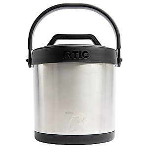 RTIC Insulated Ice Bucket with Lid, Stainless Steel, Holds 3L of Ice Cold up to 24 Hours, Sweat-Free