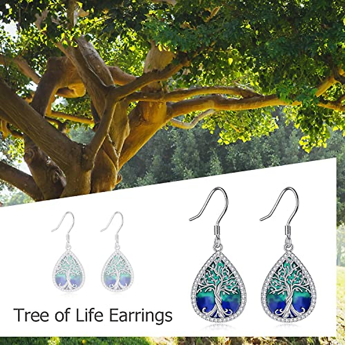Tree of Life Earrings 925 Sterling Silver Celtic Tree of Life Enamel Earrings Tree Of Life Jewelry For Women