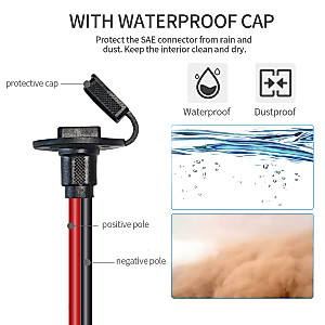 ELFCULB 2FT 10AWG SAE Power Socket Sidewall Port to O Ring Connecters Extension Cord Cable with 10A 15A 20A 25A 30A Fuse Compatible with Solar Generator Battery Charger,for Solar Accessories