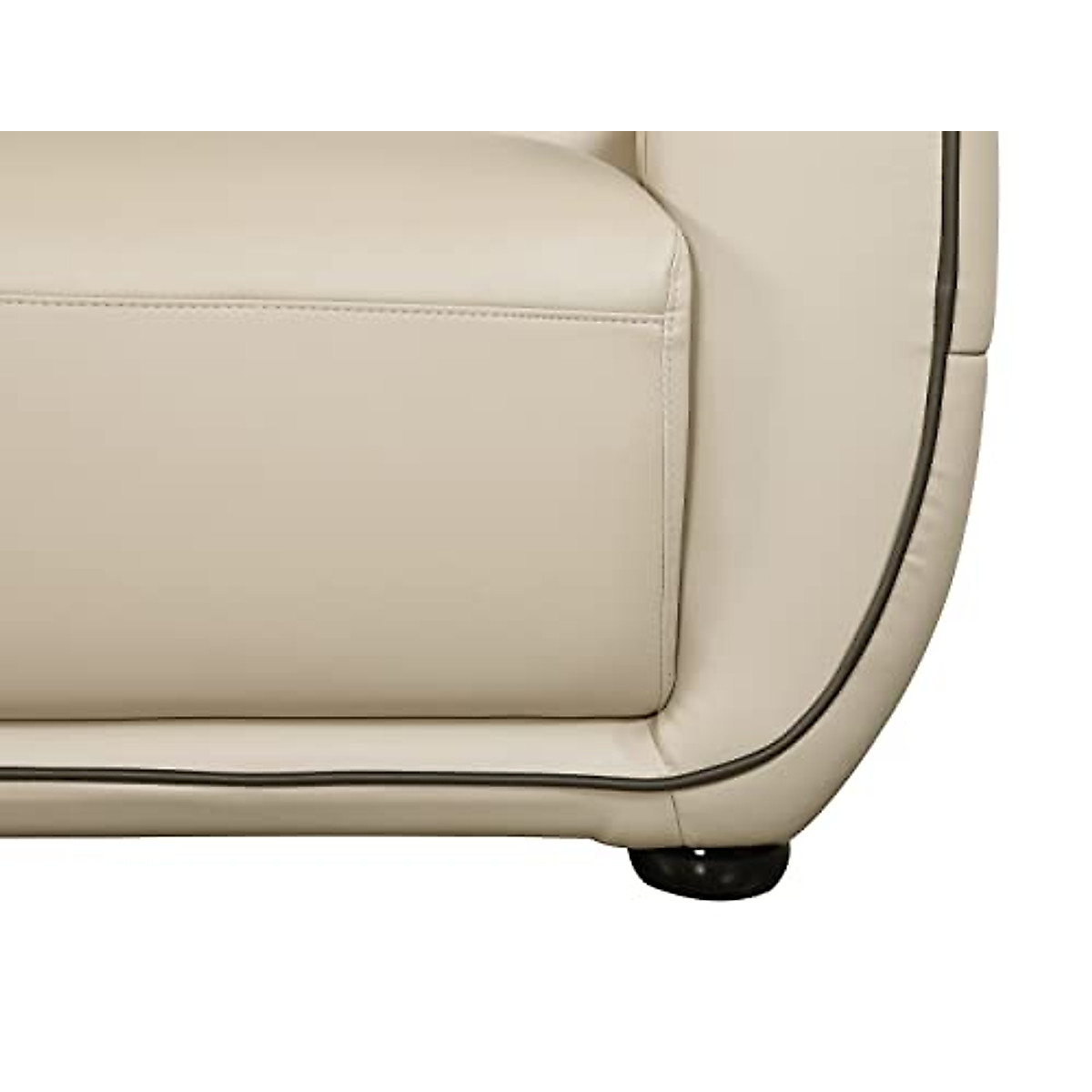 Blackjack Furniture Radford Leather Air/Match Upholstered Modern Living Room Sofa, Beige