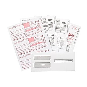 Blue Summit Supplies 1099 NEC Tax Forms 2022, 50 4 Part Tax Forms Kit, Compatible with QuickBooks and Accounting Software, 50 Self Seal Envelopes Included