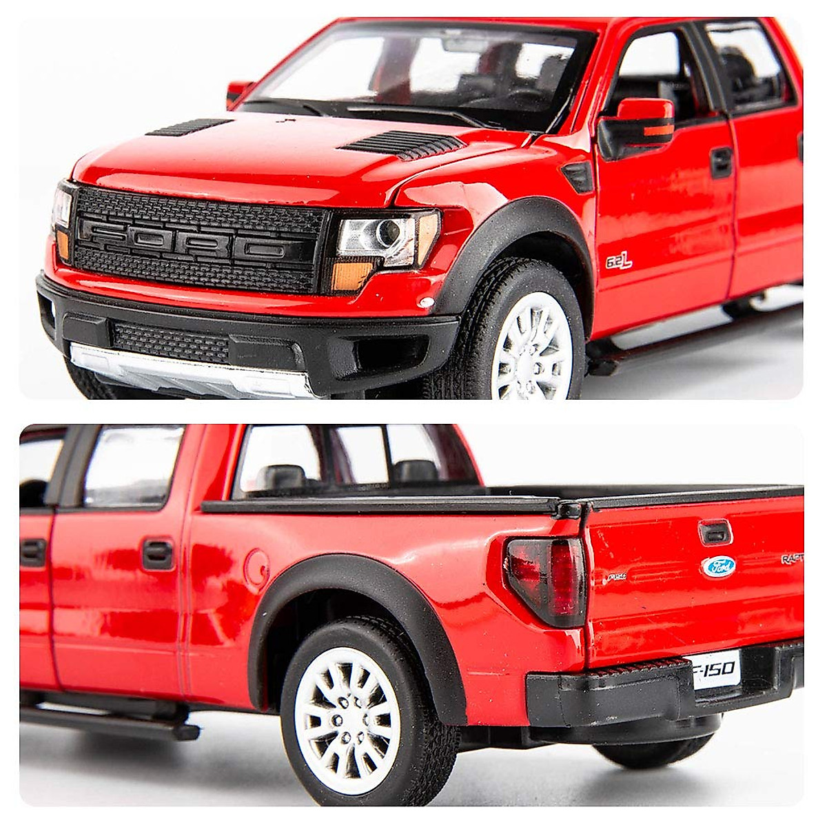 TGRCM-CZ 1/32 Scale F150 Pickup Truck Casting Car Model, Zinc Alloy Toy Car for Kids, Pull Back Vehicles Toy Car for Toddlers Kids Boys Girls (Red)