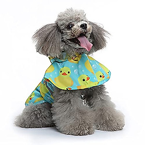 Lifeunion Dog Reflective Raincoat with Hood Harness Hole, Waterproof Slicker Poncho for Small Medium Dogs and Puppies (X-Large, Duck)