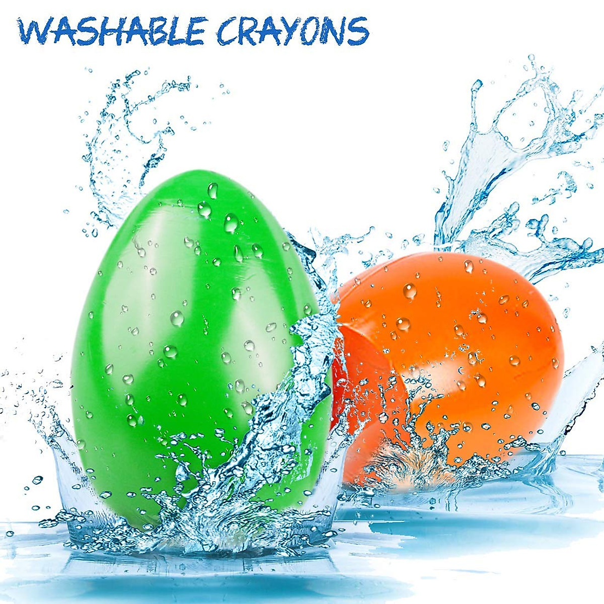 WOSTOO Toddler Crayons, 9 Colors Egg Crayons Palm Grasp Crayons for Kids Non Toxic Paint Washable Crayons Toys for Children Baby Boys Girls