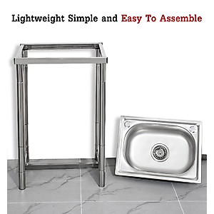 Stainless Steel Outdoor Sink, Single Bowl Utility Sink, Camping Sink, Laundry Sink, Free Standing Commercial Restaurant Sink Set, Easy to Clean (Size : 38x33x45cm/15x13x17.7in)