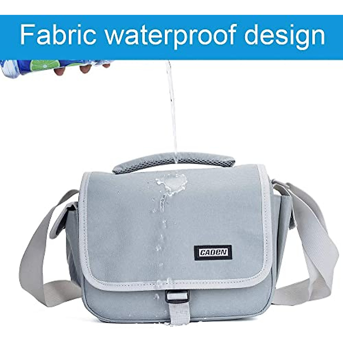 CADeN Camera Bag Case Shoulder Crossbody Bag Compatible for Nikon, Canon, Sony, DSLR SLR Mirrorless Cameras and Lenses (1.0 Grey, Small)