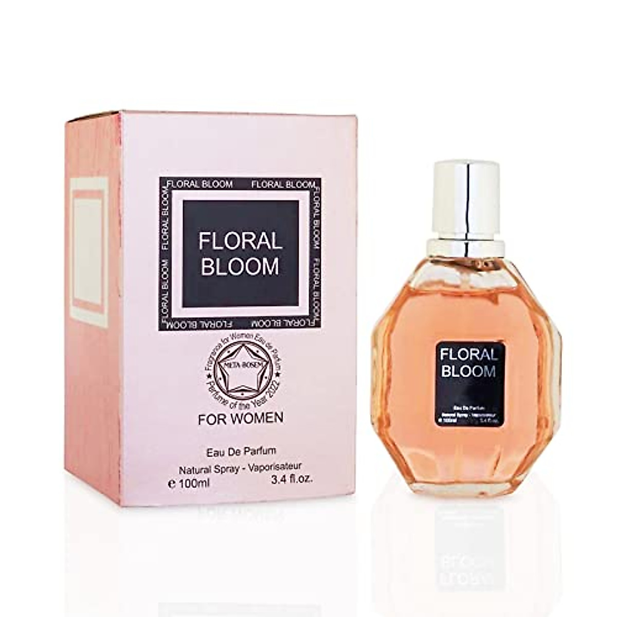 META-BOSEM Floral Bloom, Women Perfume Eau de Parfum Natural Spray Fragrance - Fresh Floral Scent - Flowery Vanilla Notes - Holiday Gift - for All Day Use - a Classic Bottle, 3.4 Fluid Ounce/100Ml