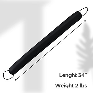 Sunolga 34 Inches Waterproof Under Door Draft Stopper Filled with Glass Beads & Cotton, Removable Machine Washable 2 lb Sound Proof Door Draft Blocker for Door & Window, Black