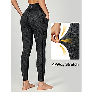 Ewedoos Womens Yoga Pants High Waisted Leggings with Pockets Workout Leggings for Women Tummy Control Compression Pants Charcoal