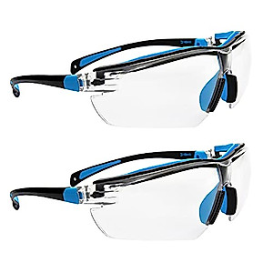 ROAR Clear Premium Safety Glasses Anti-Fog Lens UV Protection, Adjustable Earpiece,2-pack