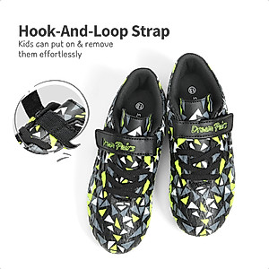 DREAM PAIRS Boys Girls Soccer Cleats Kids Football Shoes for Little/Big Kid SDSO2307K,Size 6 Big Kid,Black/Neon Green