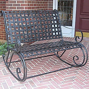 International Caravan Iron Scroll Double Rocker - Antique Black - 3474-ep
