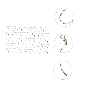 TEHAUX 150 Pcs Earring DIY Accessories Fish Hook Ear Wires Golden Earring Wire Hook Earring Hooks with Coil Jewelry Earring Findings Ear Studs Hooks Open Jump Rings Ear Silk Dribble Metal