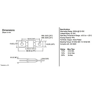 MEGA/AMG Fuse 50 Amp, 32V, 298 Series, Time Delay, Bolt Down - Automotive/Marine (50A / 32V) - 2 Pack