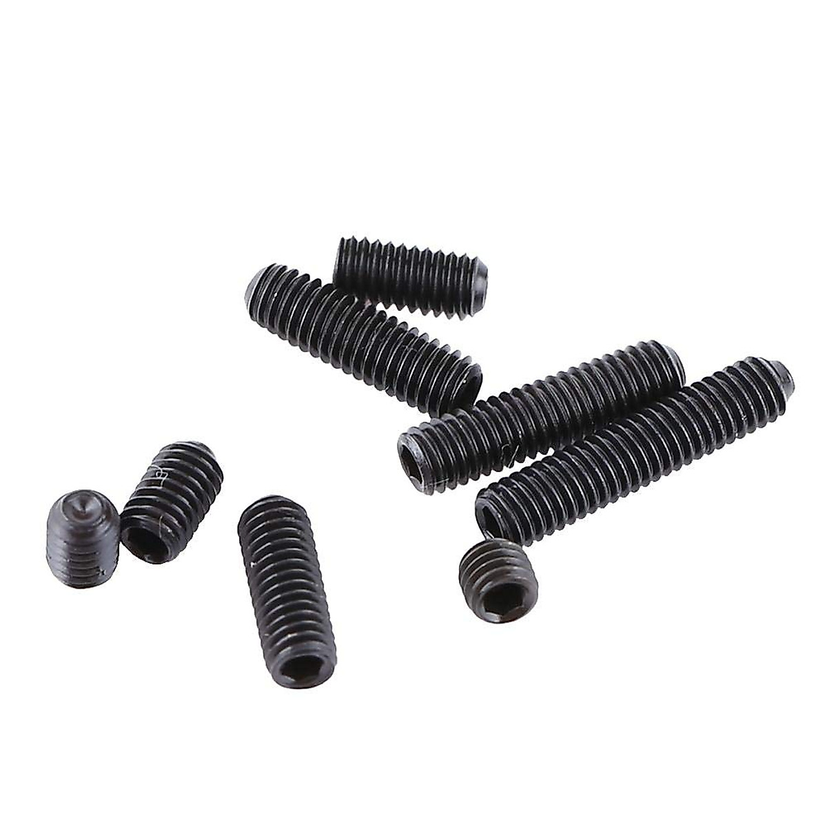 200pcs M3 Black Hex Socket Head Screw Steel Socket Cup Point Grub Set Hex Socket Set Screw Screw Assortment