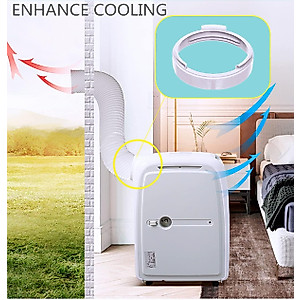 5.9 inch / 6 inch Portable Air Conditioner Exhaust Hose Coupler with Package Plate Window Adapter Tube Adapter Exhaust Hose Connector for Portable Air Conditioner (5.9'' Round mouth white)