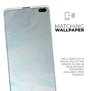 DesignSkinz Mixtured Blue v9 Textured Marble Protective Vinyl Decal Wrap Skin Cover Compatible with The Samsung Galaxy S20 (Screen Trim & Back Glass Skin)