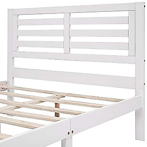 Full Size Wood Platform Bed with 2 Drawers , Full Platform Bed Frame with Headboard for Kids Teens Adults