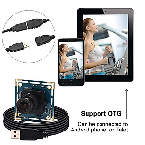 8mp USB Camera Module for Computer Wide Angle PC Camera 3.6mm Lens Webcam Board Mini UVC USB2.0 Lightburn Camera IMX179 USB with Camera 4K USB Security CCTV Camera for Raspberry Pi Mac Jetson Nano