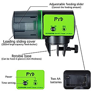 FYD Automatic Fish Feeder - Aquarium Electric Auto Fish Feeder for Small Fish Tank Food Fish Feeder Automatic Dispenser, Adjustable Fish Food Vacation Timer Feeder, Battery-Operated Feeders