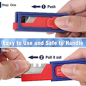 WORKPRO Utility Knife Blades, SK5 Steel Replacement Blades with Dispenser, Standard Blades for Box Cutter and Utility Knives, Pack of 50