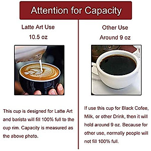 Coffeezone Latte Art Cup and Saucer for Latte & Cappuccino, Great Cup Shape for Coffee Shop and Barista (Glossy Light Blue, 10.5 oz)