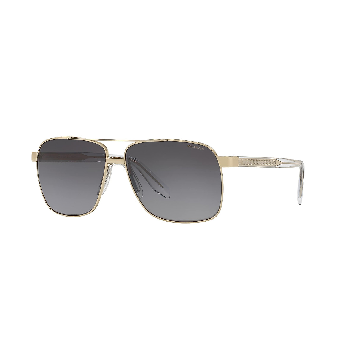 Versace Man Sunglasses Pale Gold Frame, Light Grey Gradient Grey Lenses, 59MM