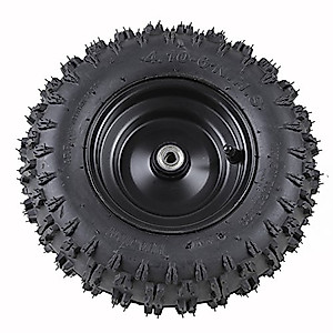 ZXTDR 2pcs 4.10-6 Front Tubeless Tire With Rim and 6001ZZ Bearings for Scooter Quad Bikes 4 Wheelers Go Kart ATV