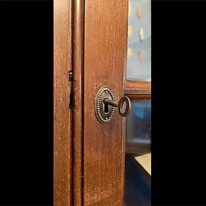 dophee 10Pcs Oval Stamped Antique Brass Decorative Keyhole Cover Plate, Keyhole Escutcheon Plate for Cabinet, Door, Dresser, Drawers, Desk Furniture Hardware