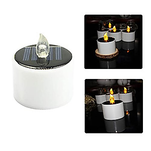 TSOP Solar Candles Light Flameless Rechargeable LED Candles Lights Tea Lamps for Bar Bedroom Living Room Garden Home Decor Candle