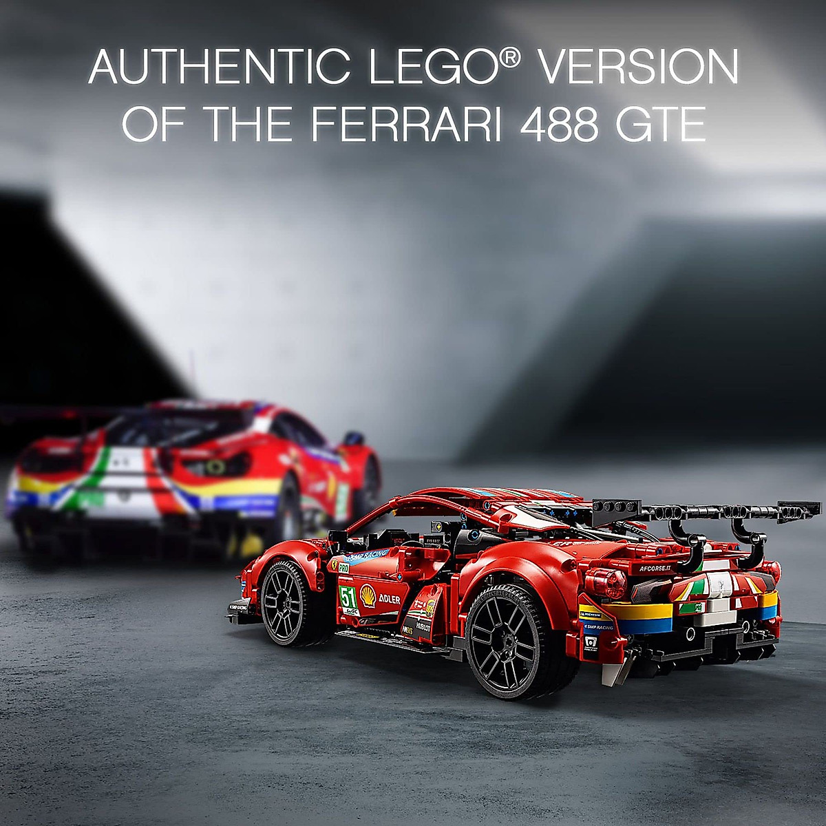 Lego Technic Ferrari 488 GTE “AF Corse #51” 42125 - Champion GT Series Sports Race Car, Exclusive Collectible Model Kit, Collectors Set for Adults to Build
