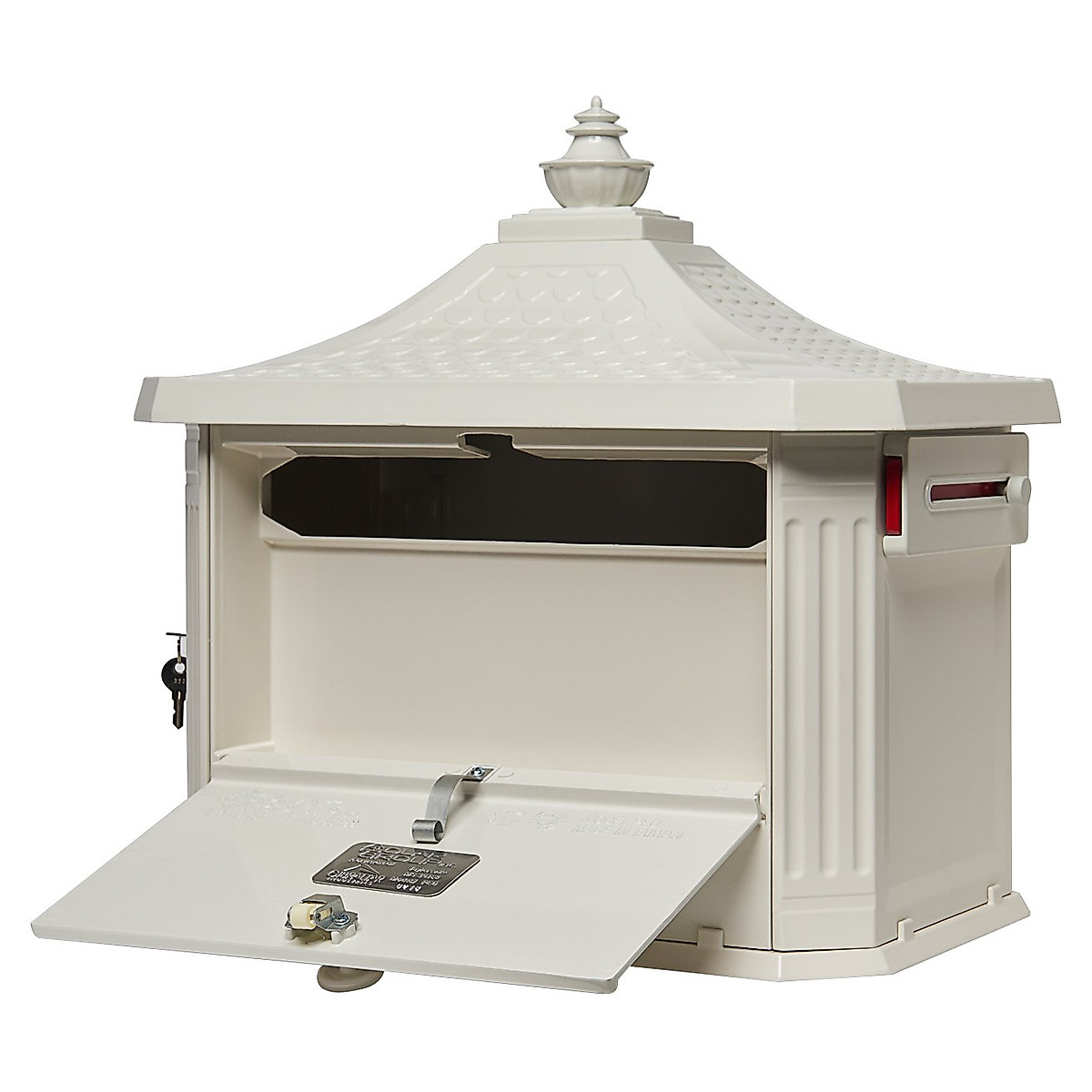Gibraltar Mailboxes Hamilton Large Capacity Cast Aluminum White, Post-Mount Mailbox, HM200W00