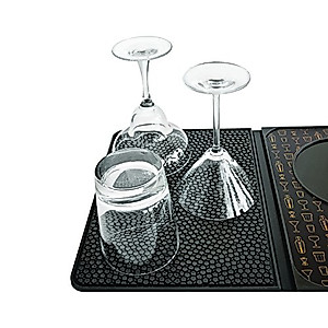 Talisman Designs Original Multi-Use Cocktail Bar Mat for Countertop | 9 x 12 | Black | Versatile Bar Spill Mat | Slice & Prep Cutting Board | Non-Slip Work Surface | Home Bar Accessory