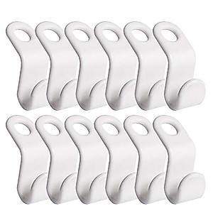 12PCS Space Saving Clothes Hangers, Clothes Organiser for Wardrobe Closet, Clothes Hangers Space Savers, Magic Hangers, Clothes Hanger Connector Hooks, Cascading Clothes Hangers White