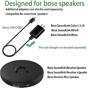 Charger Charging Cradle Dock for Bose Soundlink Revolve, Bose Soundlink Revolve + Plus II Portable Speaker Charging Base Charger Cord