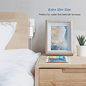 Charger Block, OKRAY 5v/3a Dual USB Wall Charger with Foldable Plug Flat Portable 2 USB-A Ports Phone Charger Fast Charging Blocks Power Adapter Compatible iPhone 11/XS/XR/iPad, Samsung Galaxy (White)