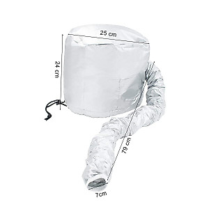 FMELAH Safety Hair Dryer Cap Portable Soft Hair Drying Salon Cap Hair Mask Baking Oil Cap Hair Dryer Hat for Hand Held Hair Dryer Attachment (Silver)