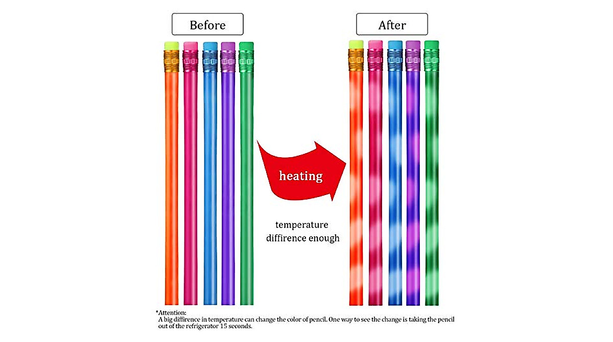 Outus Color Changing Mood Pencils - 30 Vibrant Thermochromic Pencils