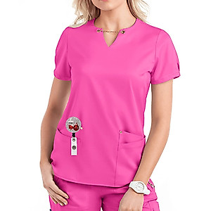 Cute Rhinestone Dropping Nurse Retractable ID Pull Badge Reel Holder