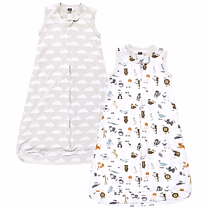 Hudson Baby Unisex Baby Interlock Cotton Sleeveless Sleeping Bag, Alphabet Animals, 12-18 Months