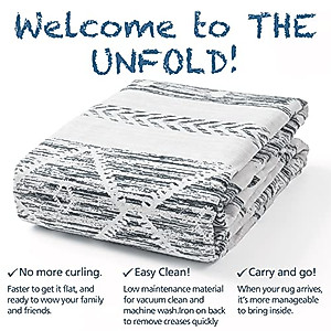 jinchan Runner Rug 2x5 Area Rug Hallway Boho Kitchen Rug Moroccan Floor Cover Bathroom Rug Geometric Bohemian Mat Black Foldable Thin Rug Dimond Non Slip Carpet for Living Room Bedroom Dining Room