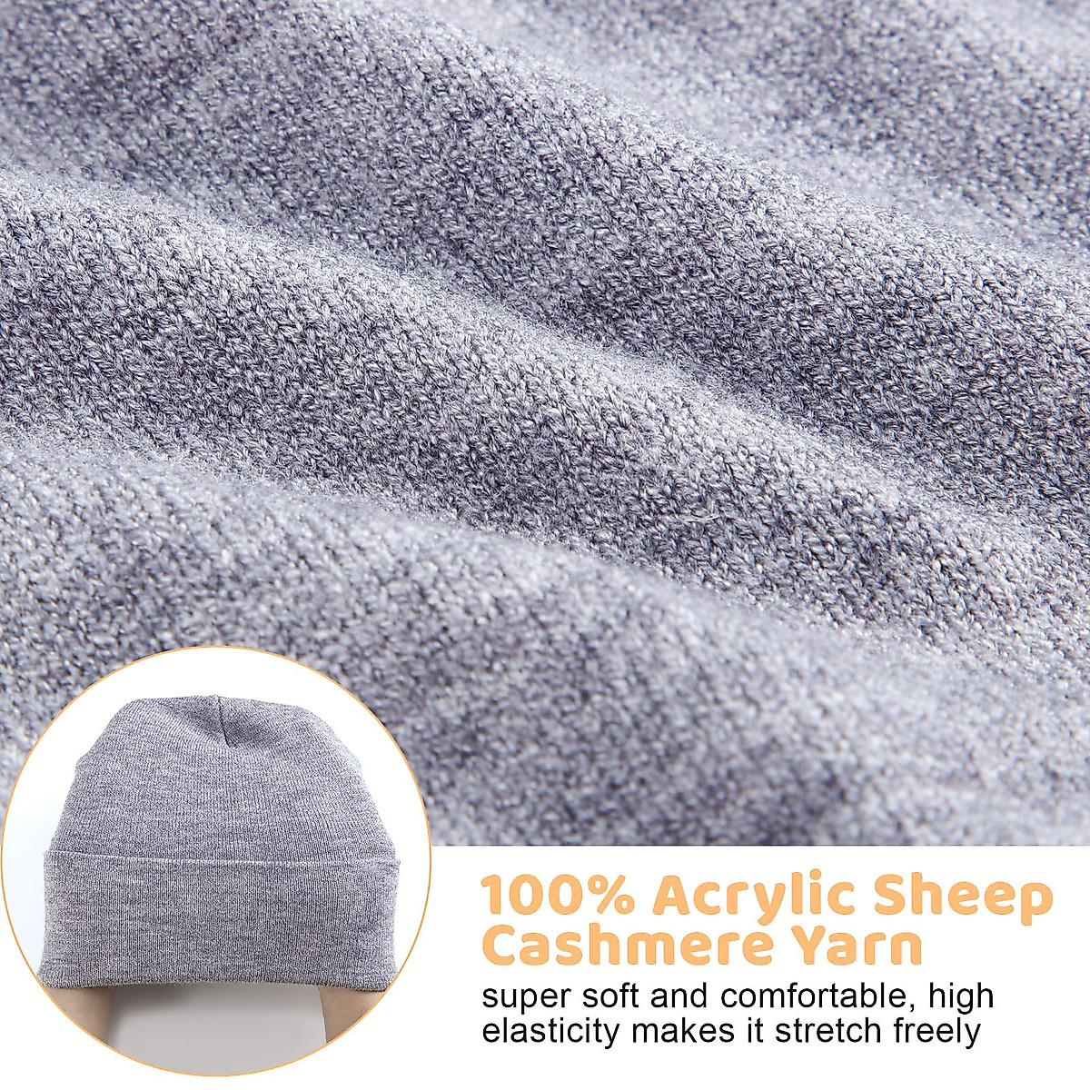 SATINIOR 4 Pieces Baby Beanies Toddler Beanie Hat for Boys Girls Winter Spring Warm Cute Infant Cozy Hat 0-36 Months(Beige, Navy Blue, Army Green, Gray)