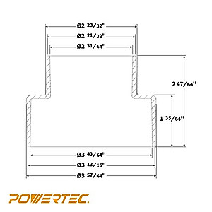 POWERTEC 70297 Modular Step 4 in 1 Adapter - Shop Vac Dust Collector Hose Fittings