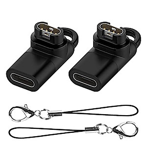 Seltureone (2 Pack) Type C Adapter for Garmin Watch Charger Connector, USB C Charging Converter Accessories for Garmin Fenix 7 7X 5s 6 6X/ Instinct 2/ Venu/Vivoactive 4/Forerunner 955 255 255s